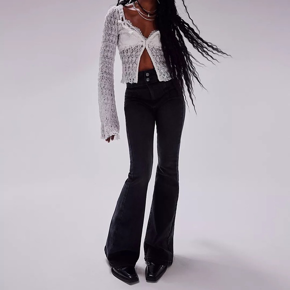 We The Free | Jeans | We The Free Jayde Stretch Flare Jeans Onyx Great ...